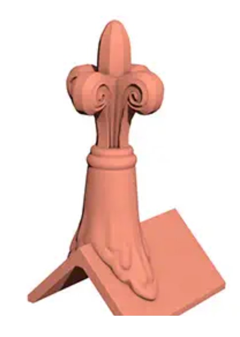 Clay 305mm fleur de lys finial - Thames Roofing & Building Supplies Ltd.